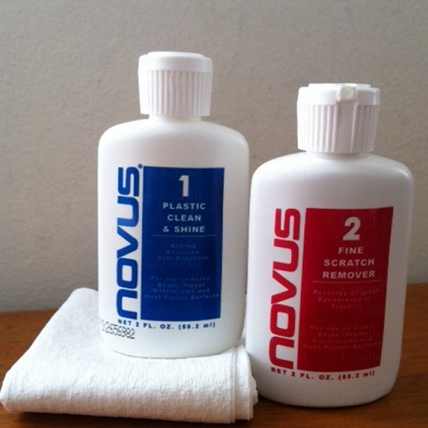 Novus Plastic Polish Kit 1&2 x 59,20ml + 4 panni , Cepeitalia